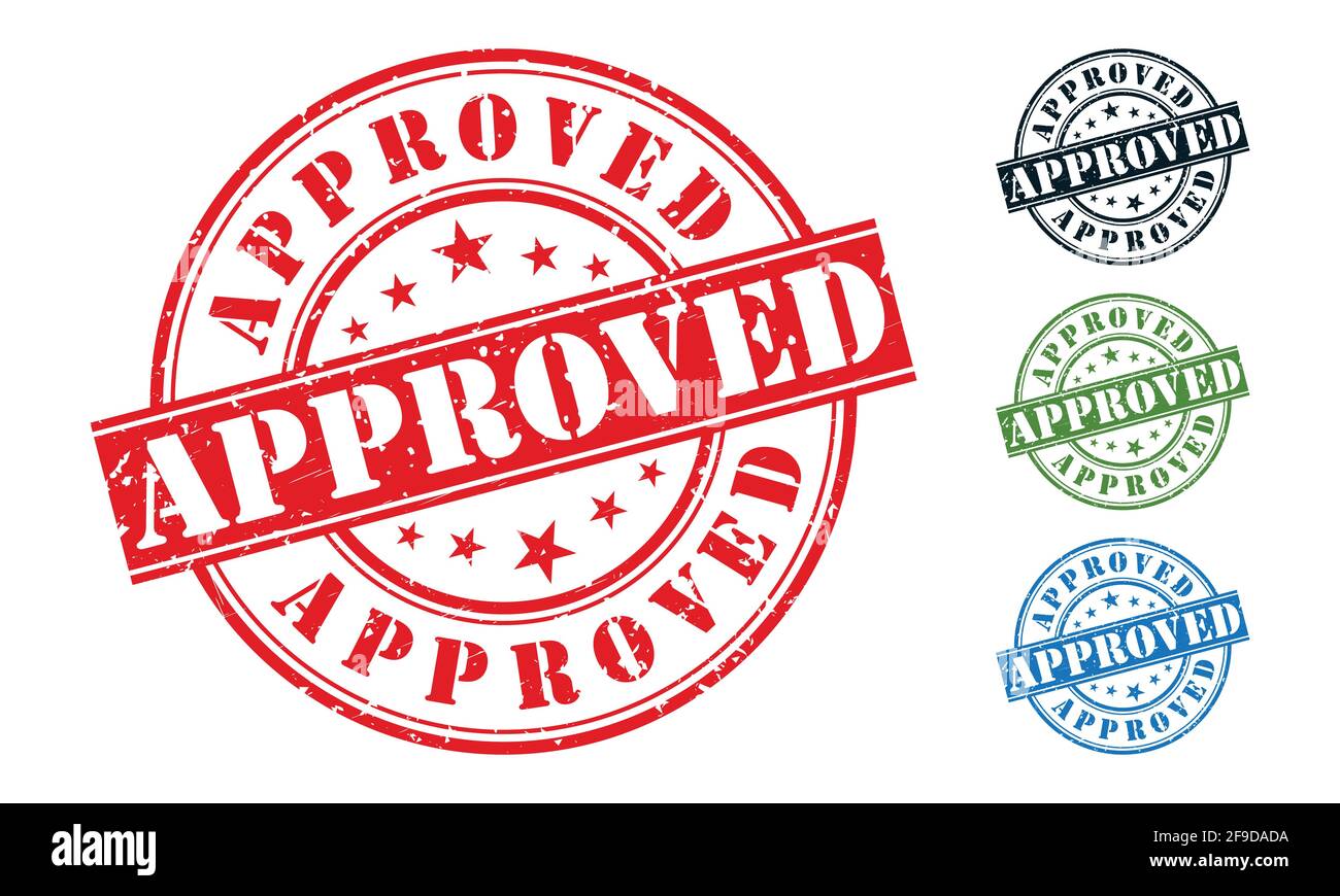 Approved Rubber Stamp around Grunje on White Background. Approved Sign ...
