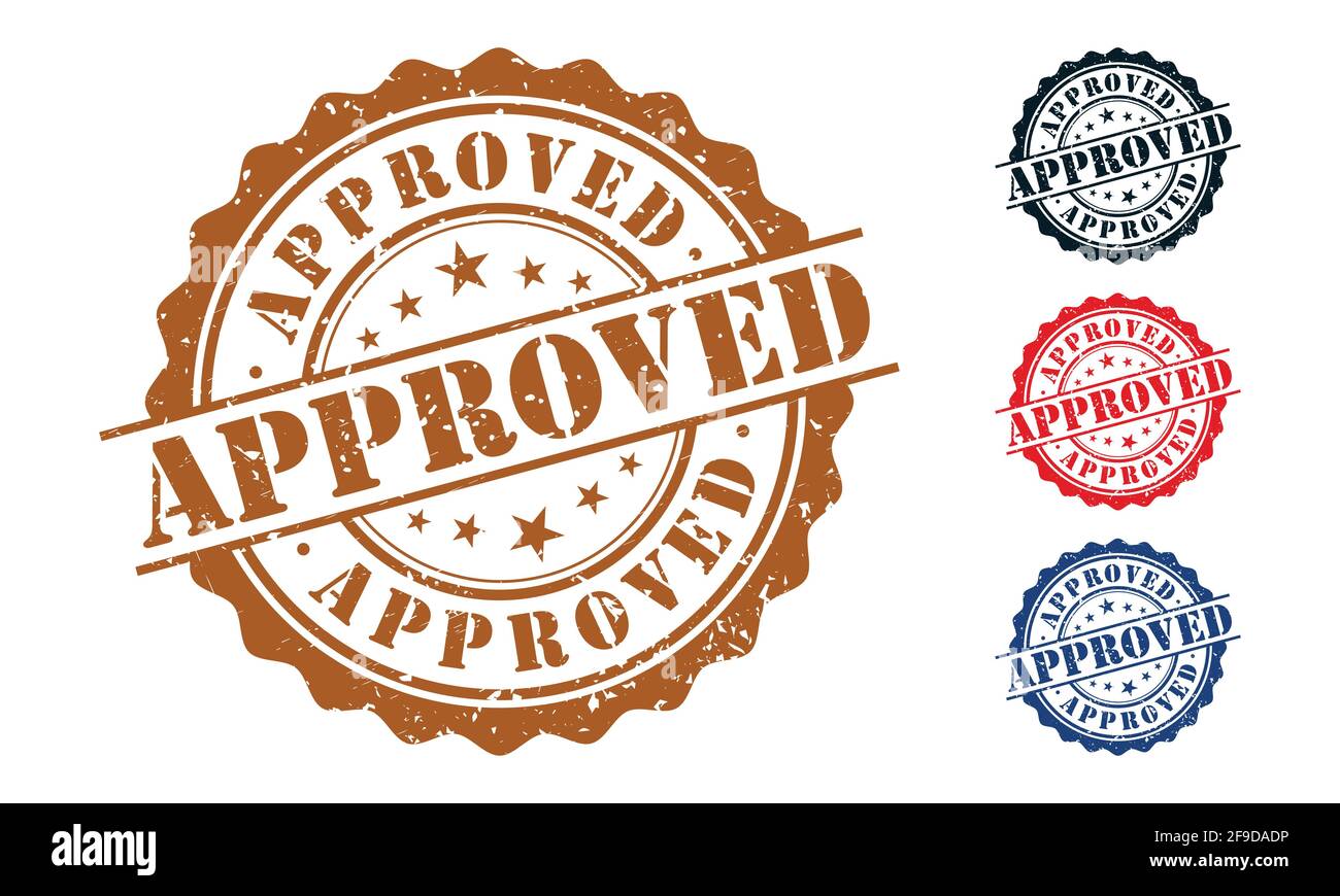 Approved Rubber Stamp around Grunje on White Background. Approved Sign ...