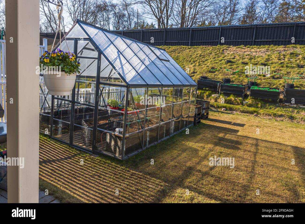 Gorgeous spring view of exterior of a private small garden Landscape ...