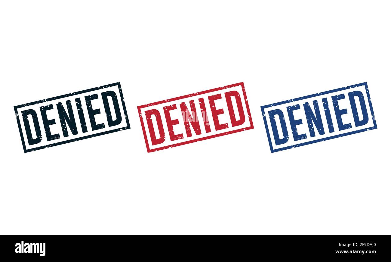 Denied Rubber Stamp Around Grunje On White Background Denied Sign