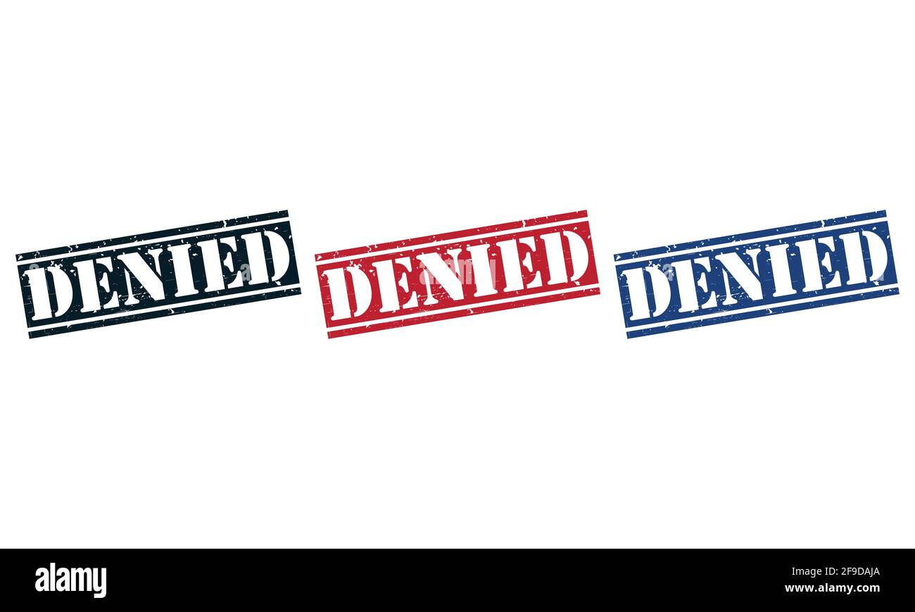 Denied Rubber Stamp Around Grunje On White Background Denied Sign