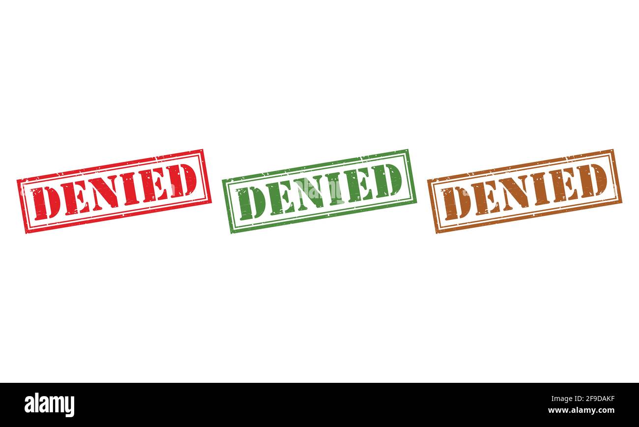 Denied Rubber Stamp Around Grunje On White Background Denied Sign
