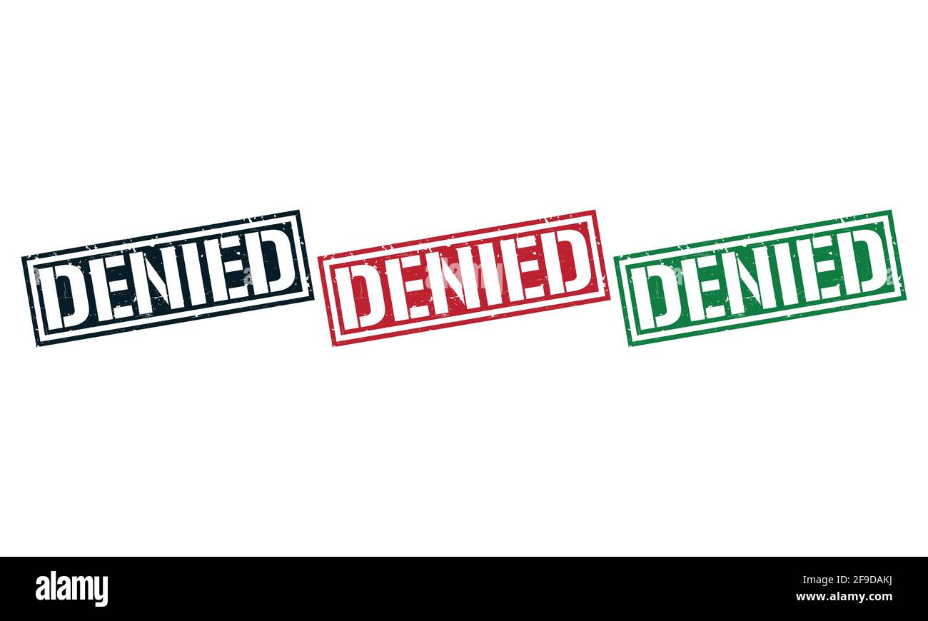 Denied Rubber Stamp Around Grunje On White Background Denied Sign