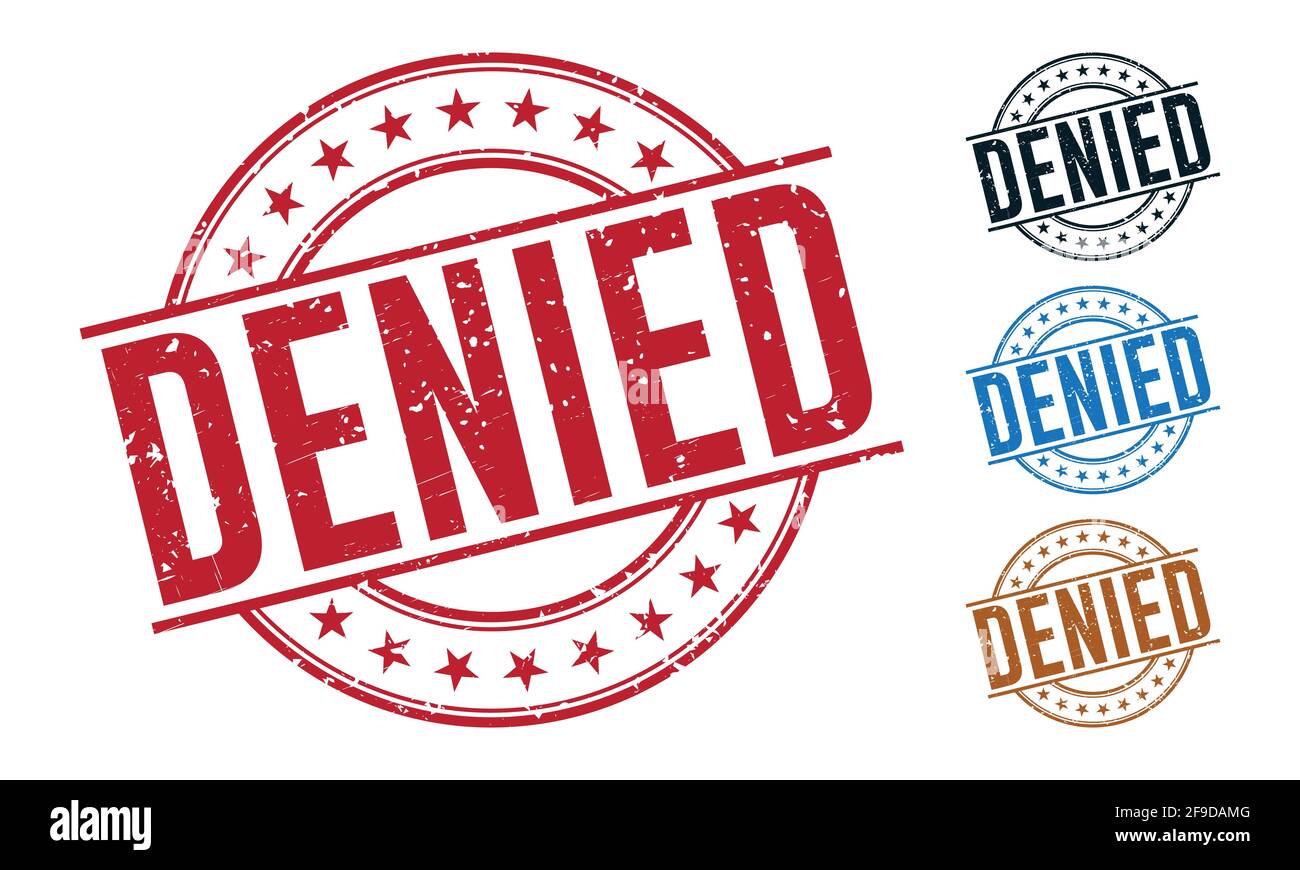 Denied Rubber Stamp Around Grunje On White Background Denied Sign