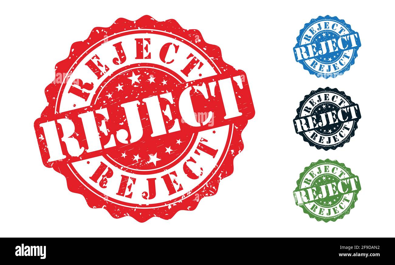 Rejected Rubber Stamp Around Grunje On White Background Rejected Sign