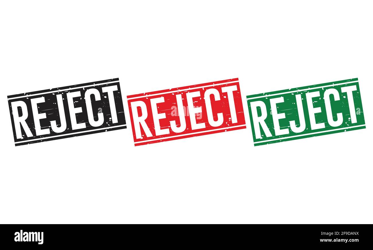 Rejected Rubber Stamp around Grunje on White Background. Rejected Sign ...