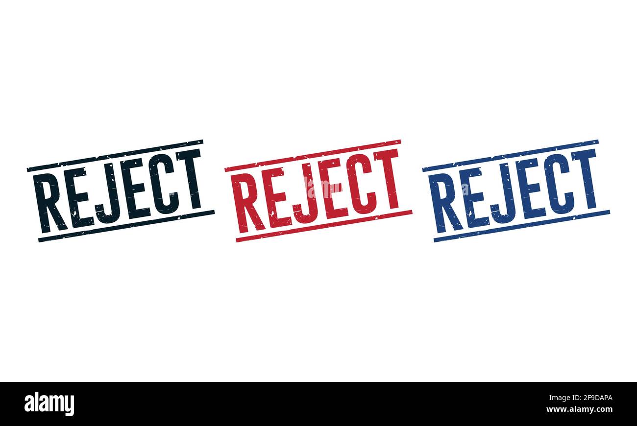 Rejected Rubber Stamp around Grunje on White Background. Rejected Sign ...