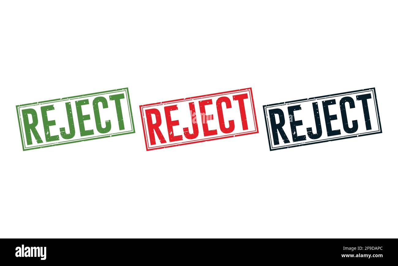 Rejected Rubber Stamp around Grunje on White Background. Rejected Sign ...