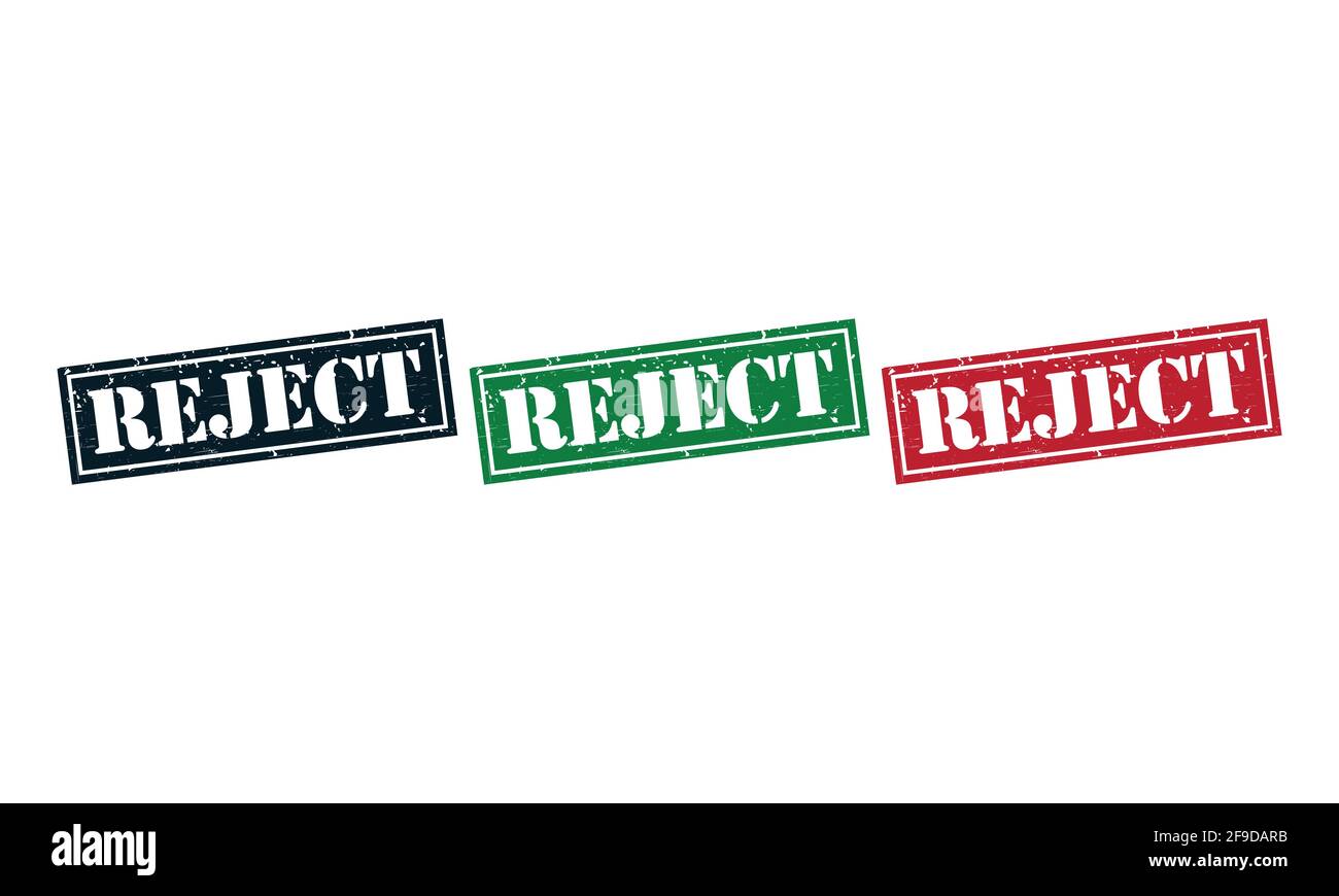 Rejected Rubber Stamp around Grunje on White Background. Rejected Sign ...