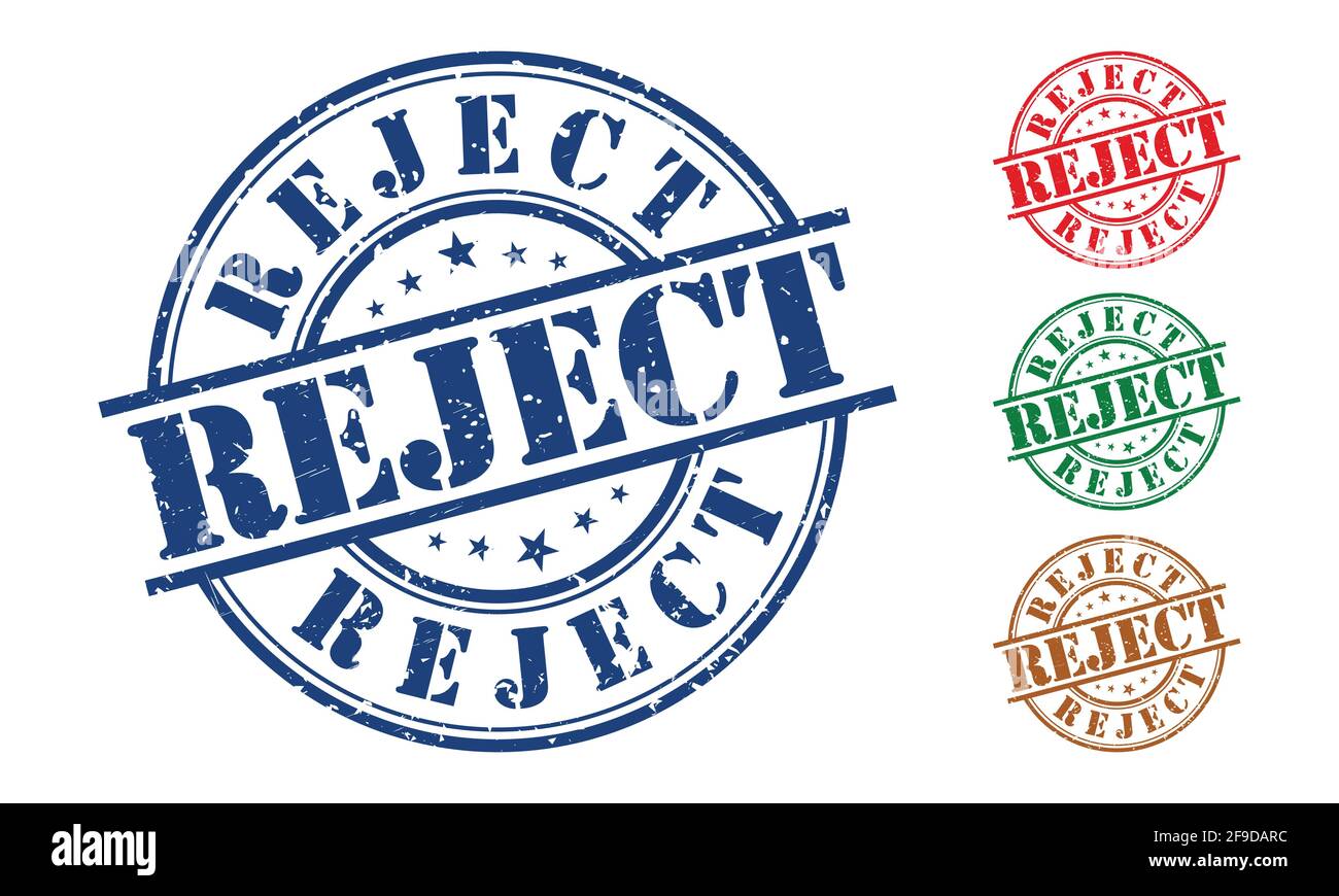 Rejected Rubber Stamp around Grunje on White Background. Rejected Sign ...