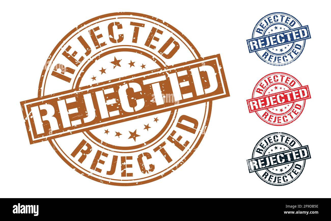 Rejected Rubber Stamp Around Grunje On White Background Rejected Sign