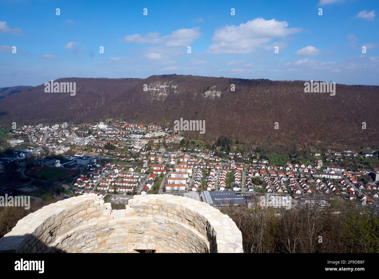 Hohenurach Castle in Germany overlooking the town of Bad Urach Stock ...
