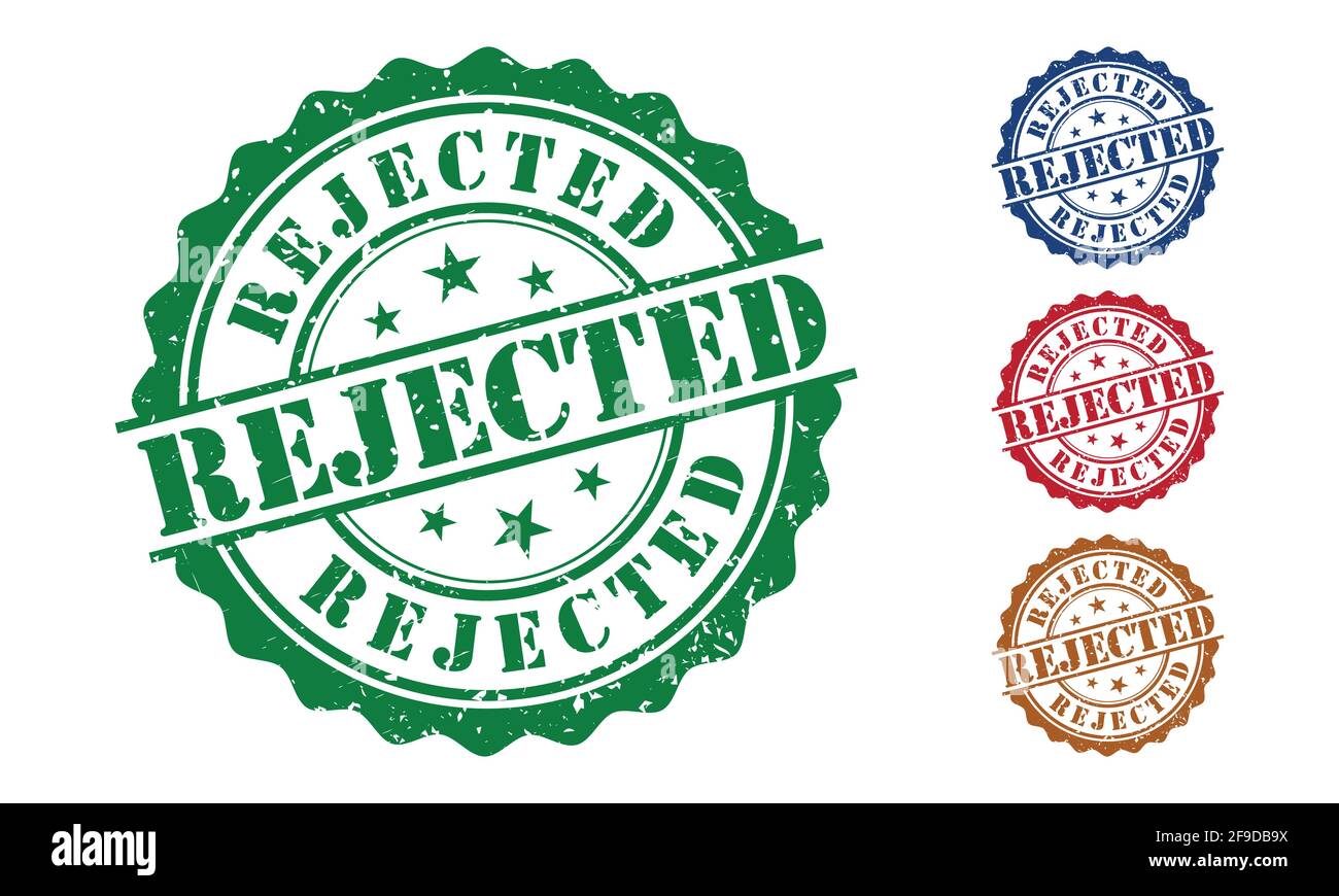 Rejected Rubber Stamp Around Grunje On White Background Rejected Sign