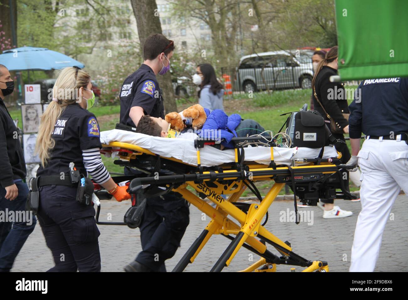 New York, USA. 17th Apr, 2021. (NEW) A boy fell from a tree at Central ...