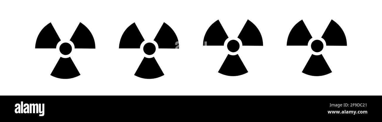 Illustration of radioactive material symbols isolated on a white ...