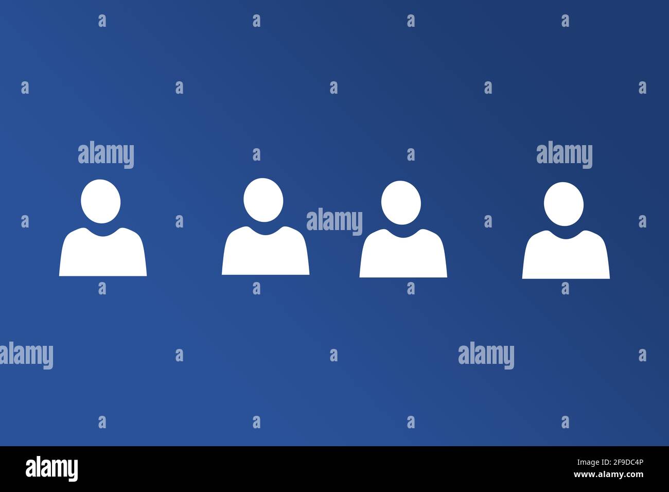 Flat illustration of four human icons on a blue background Stock Photo ...