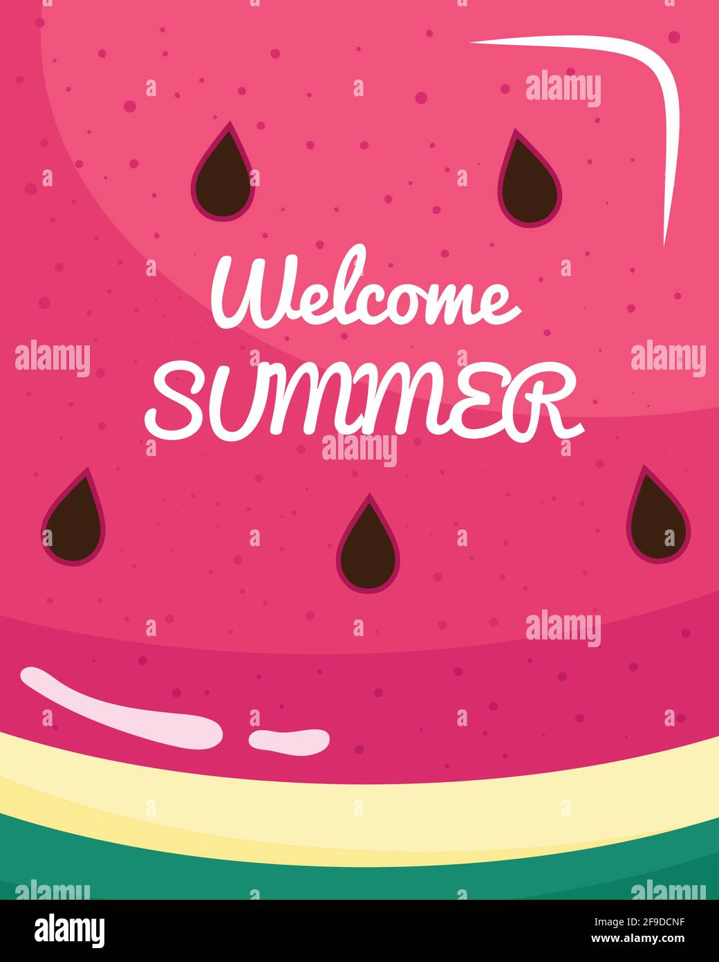 Welcome summer vacation lettering illustration Stock Vector Images - Alamy