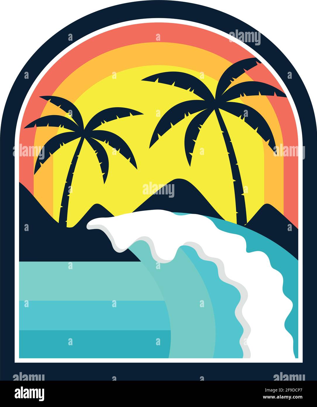 surf patch with wave Stock Vector Image & Art - Alamy