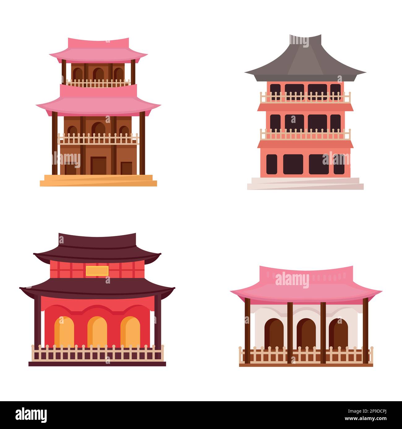 four asian architecture icons Stock Vector Image & Art - Alamy