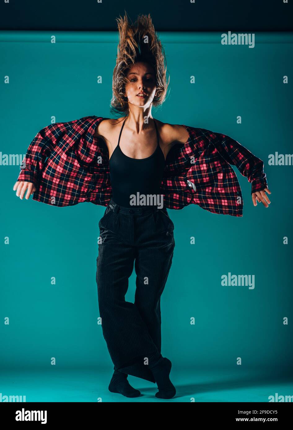 Modern dancing performer exercising during a dance practice Stock Photo ...