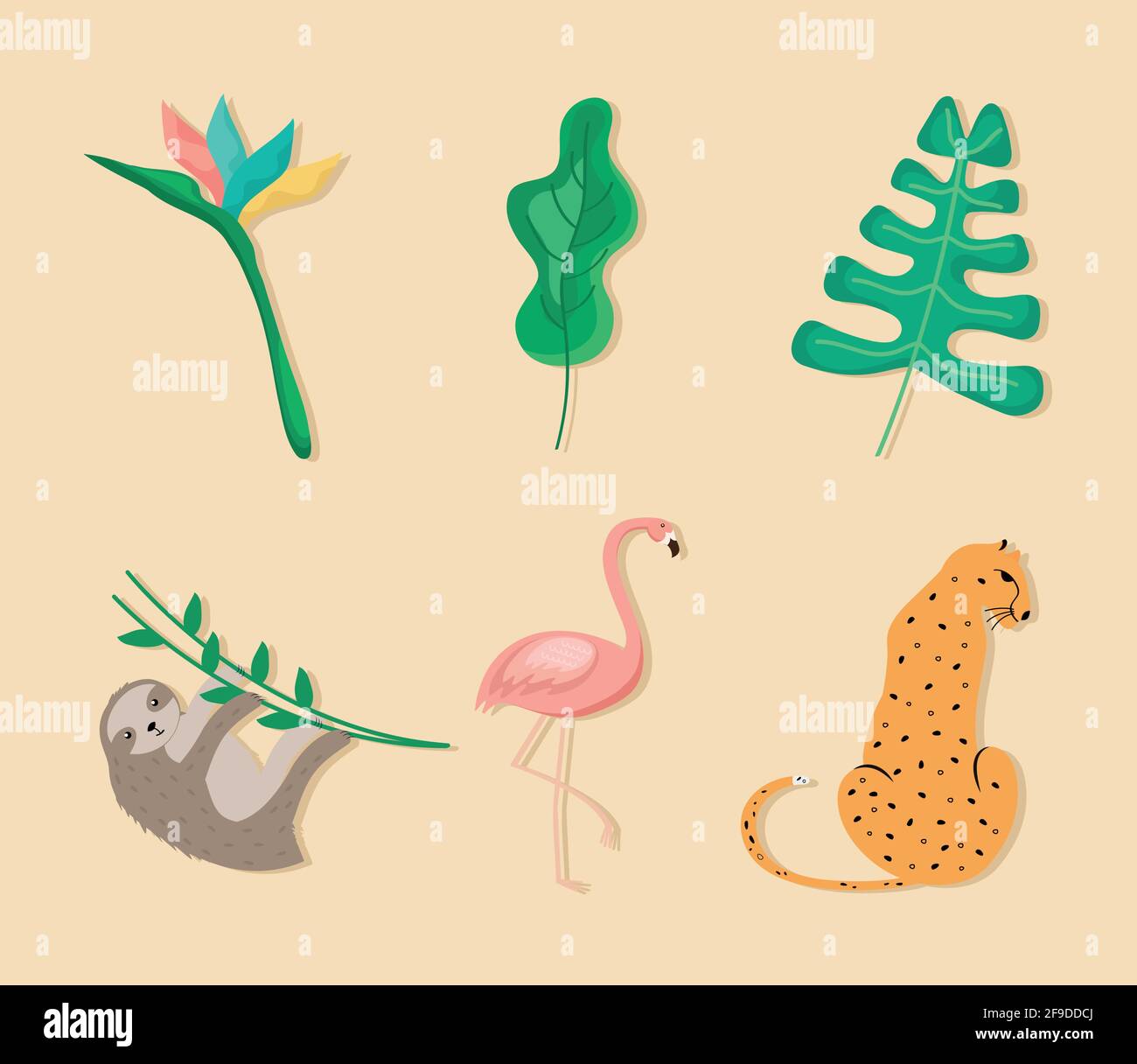 tropical three animals Stock Vector Image & Art - Alamy