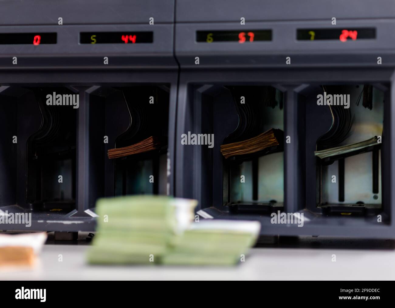 Electronic counter machine with digital display screen in process of ...