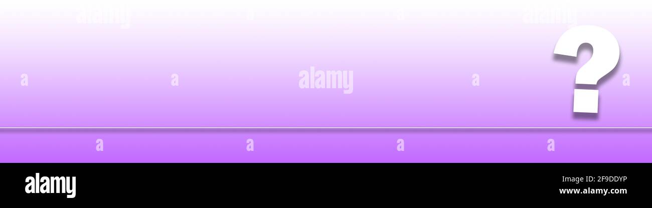 An illustration of a question mark on a purple background with copy ...