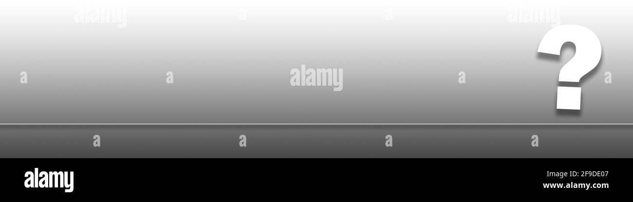 An illustration of a question mark on a gray background with copy space ...