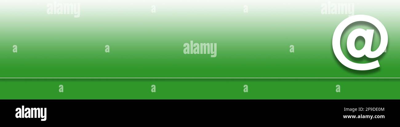 An illustration of an email icon on a green background with copy space ...