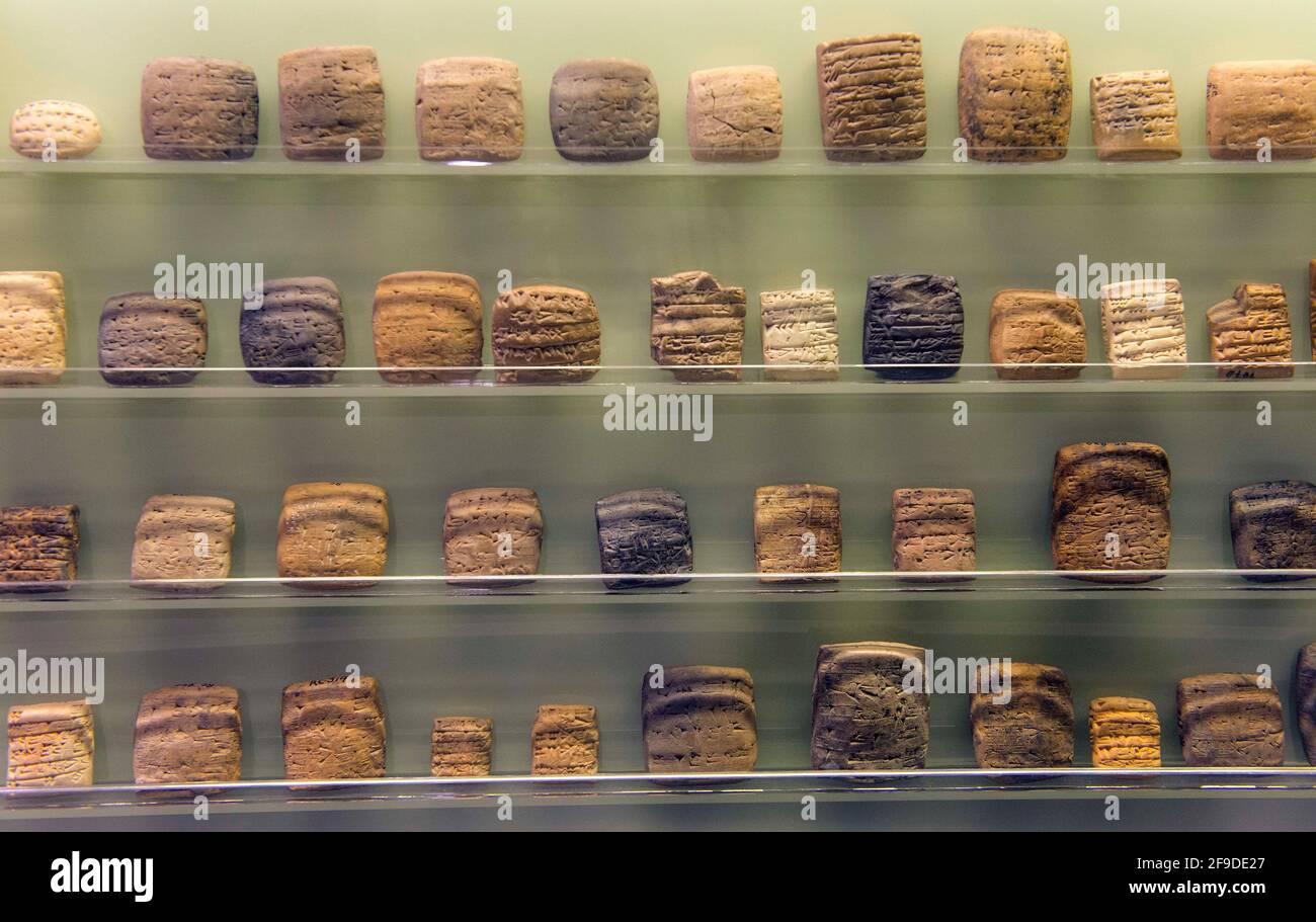 San Jose, California, USA. 14th Apr, 2021. Cuneiform tablets on display ...