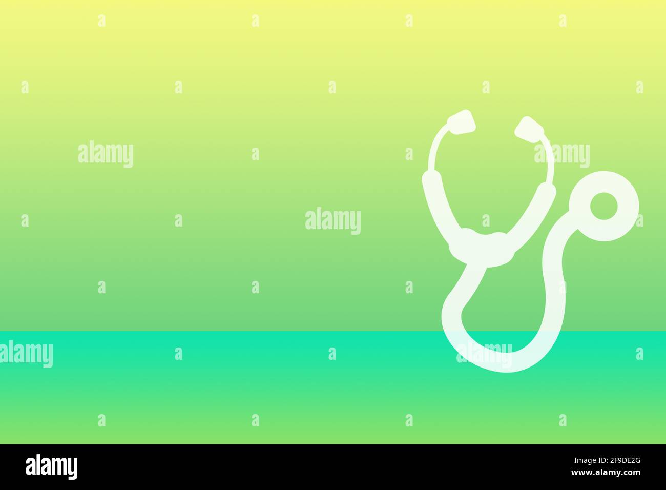 A gradient green background with the white medical icon on the right ...