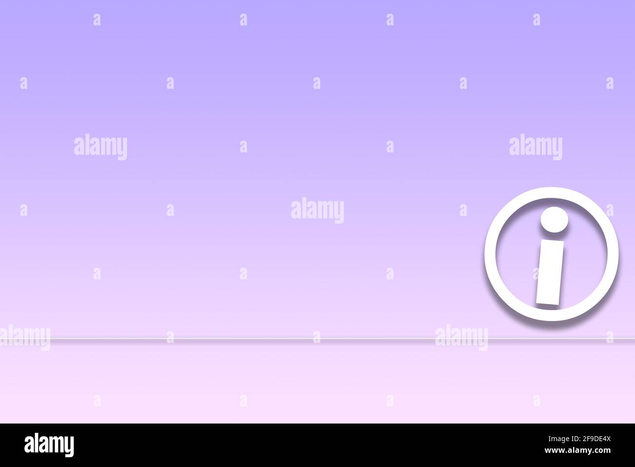 An illustration of an information icon on a light purple background ...