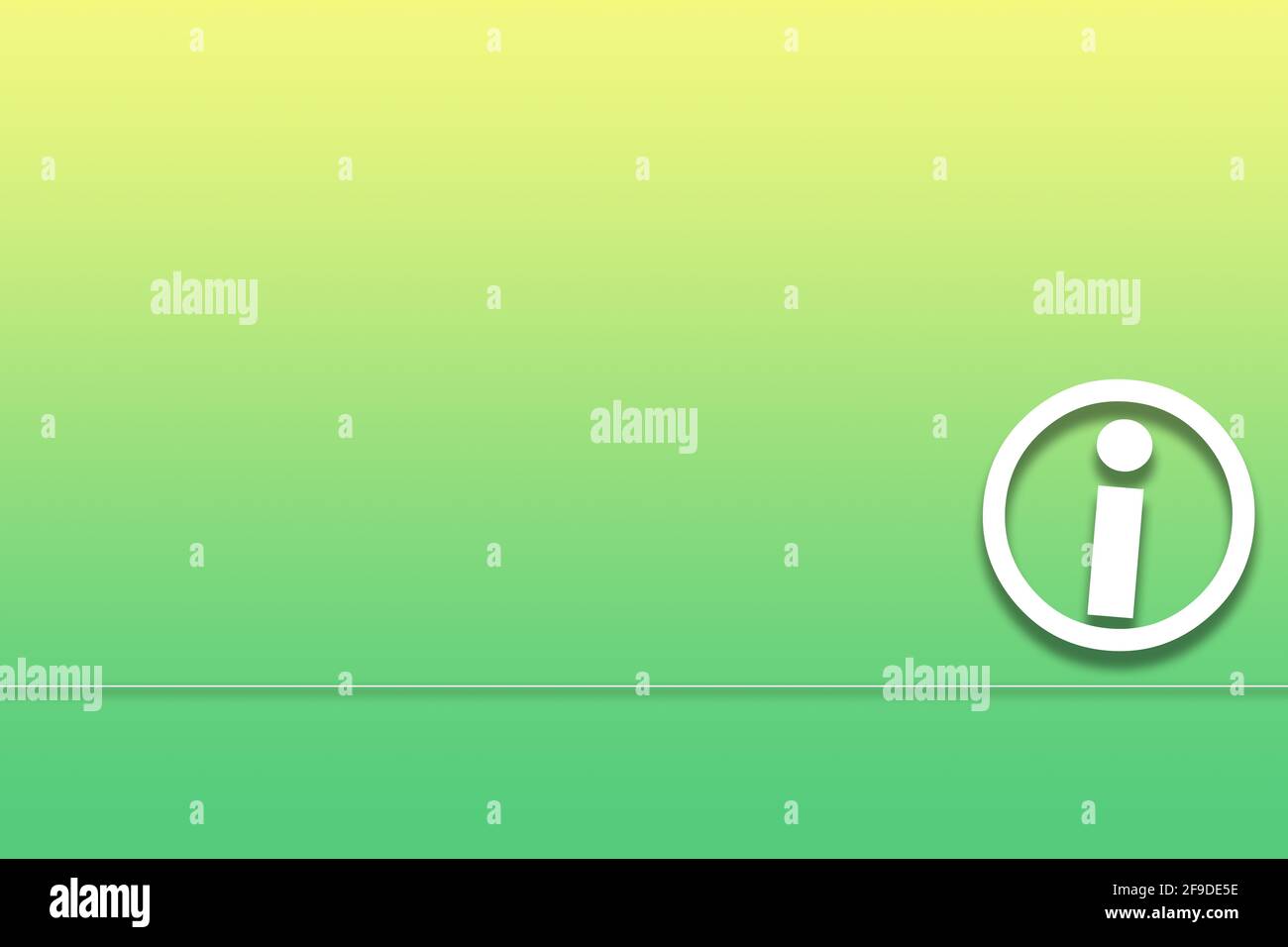 An illustration of an information icon on a green background with copy ...