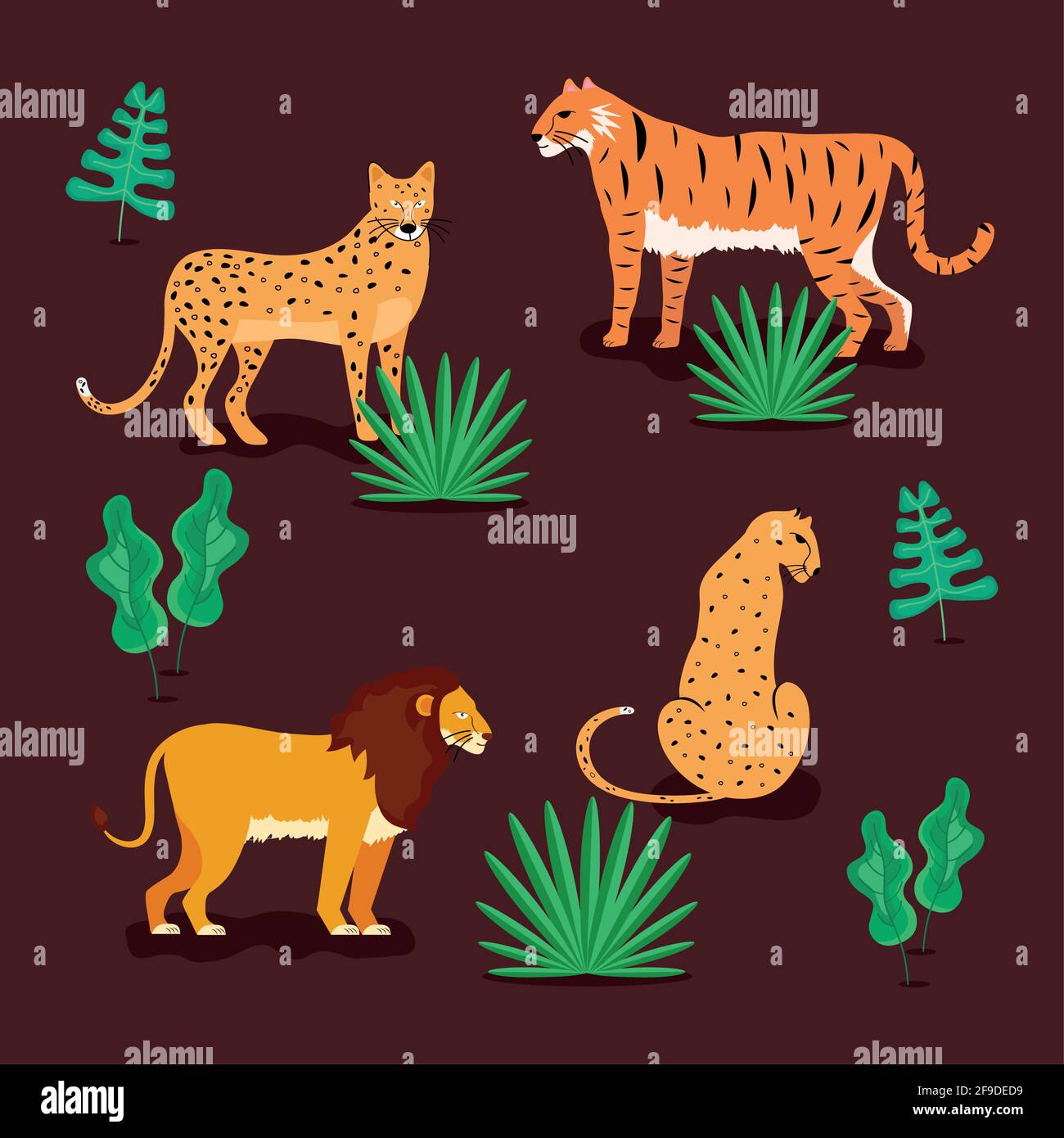 tropical four animals Stock Vector Image & Art - Alamy