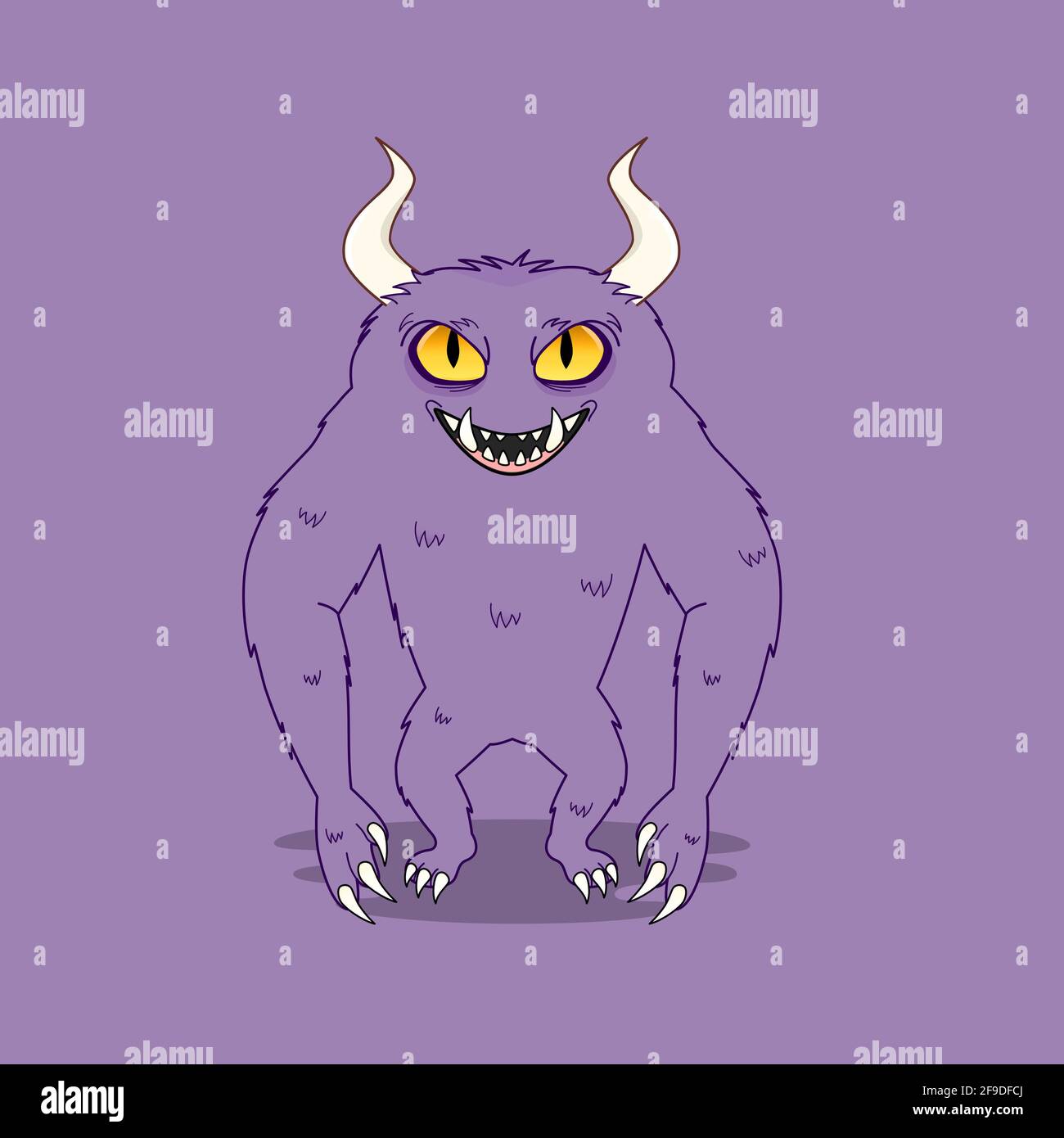 Purple Monster Smiling Stock Photo - Alamy