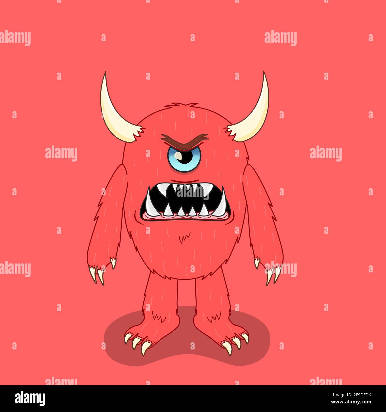 Hairy red monster cartoon hi-res stock photography and images - Alamy