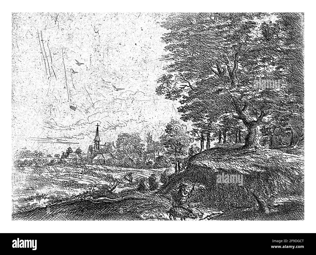 Seventh of a series of eight. Landscape with a swineherd and his pigs ...