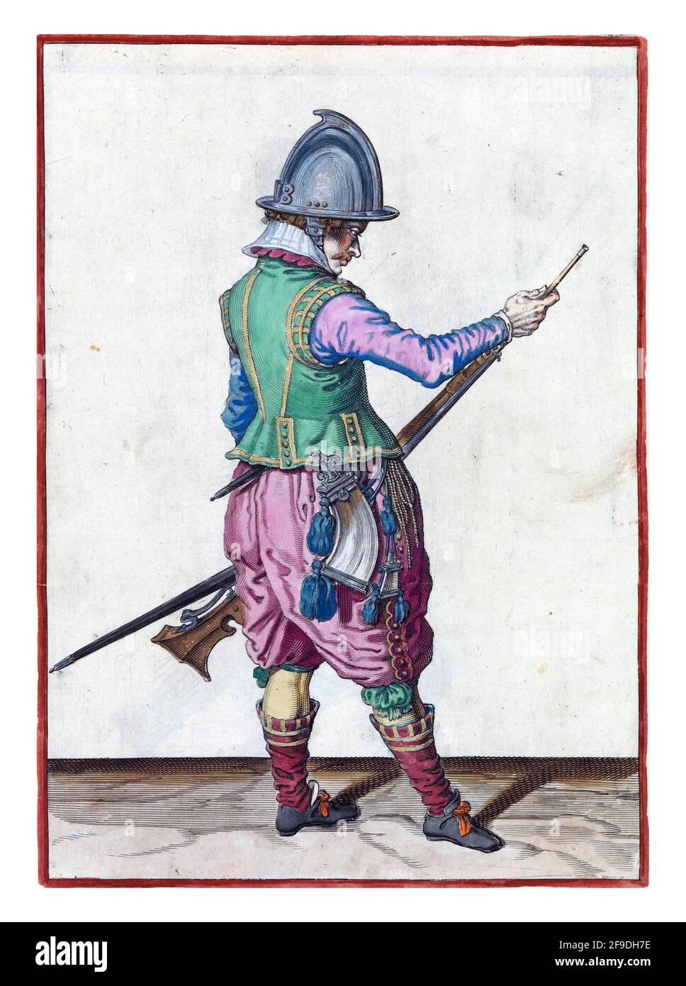 A soldier, full-length, to the right, holding a rudder (a certain type ...