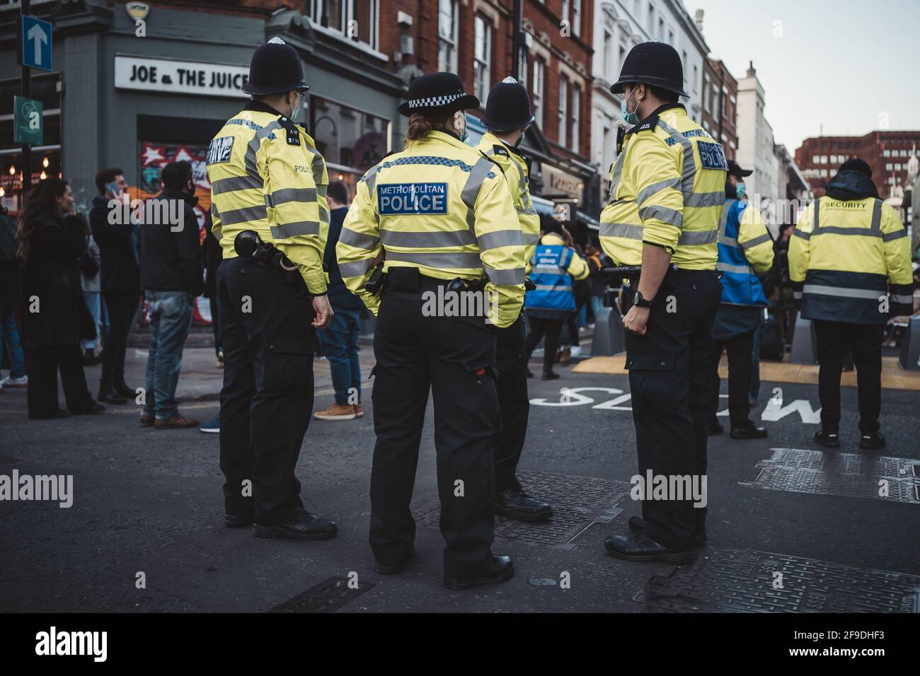 Soho, London | UK - 2021.04.16: Police officers on duty in Soho area ...
