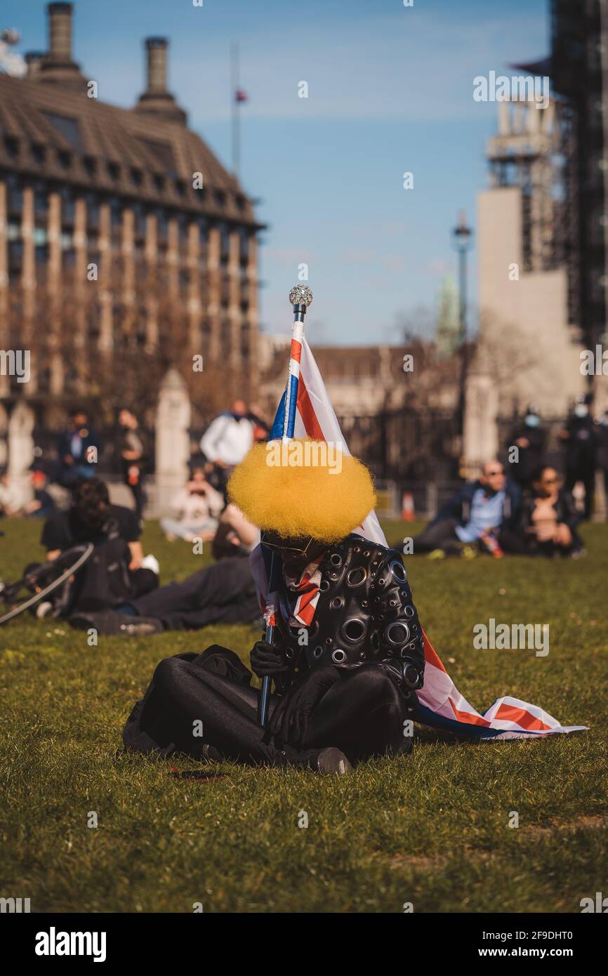 Westminster, London | UK - 2021.04.17: Beautiful stylish person waving ...