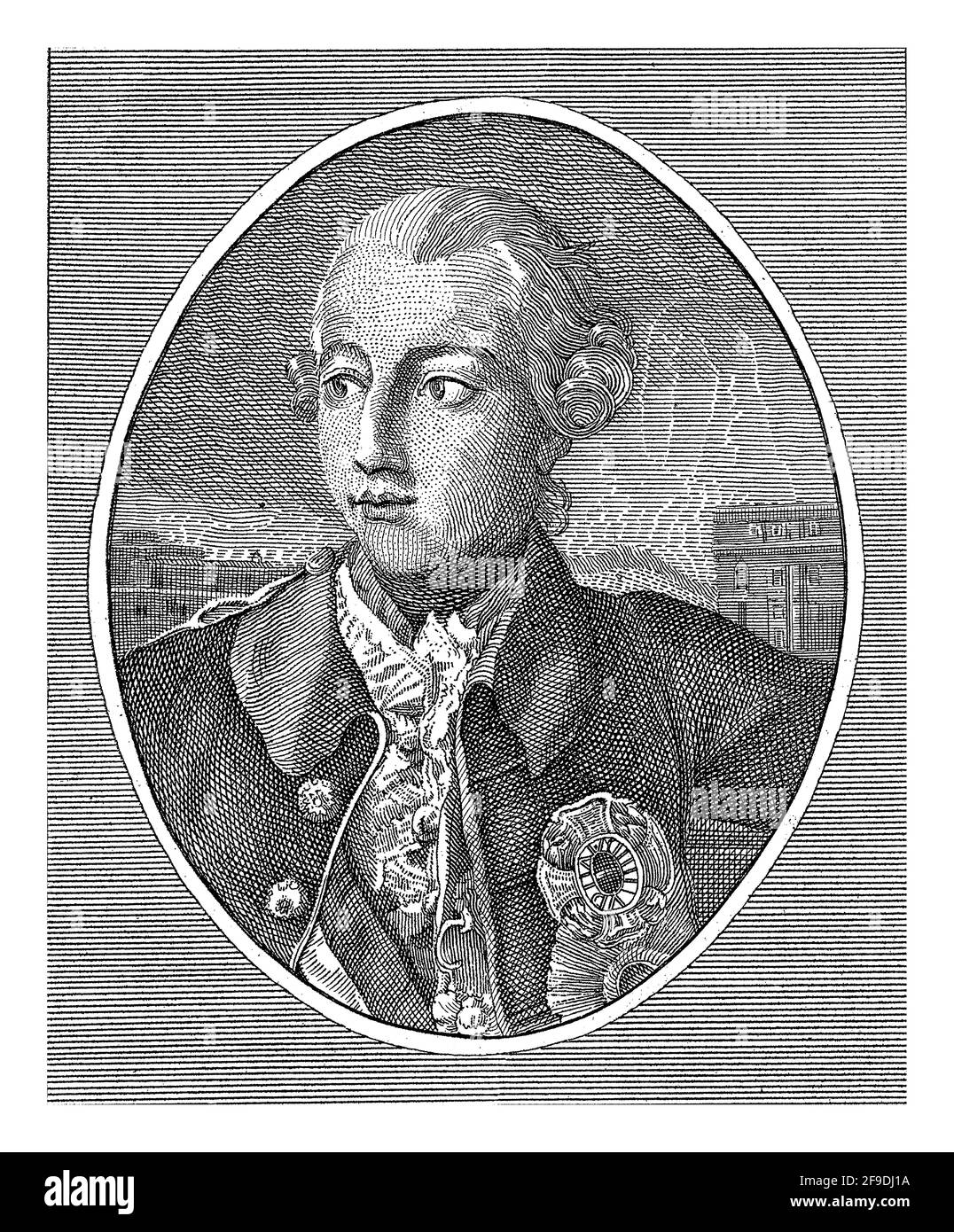 Bust to the left of Joseph II, German Emperor in an oval Stock Photo ...