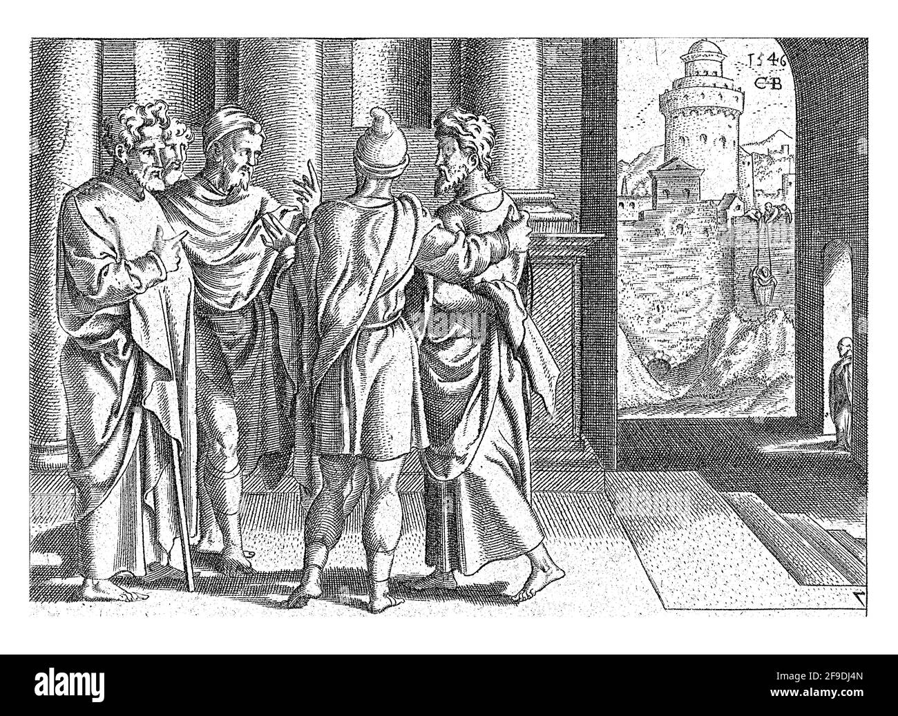 In Jerusalem Barnabas takes Paul to the apostles. The open door shows ...