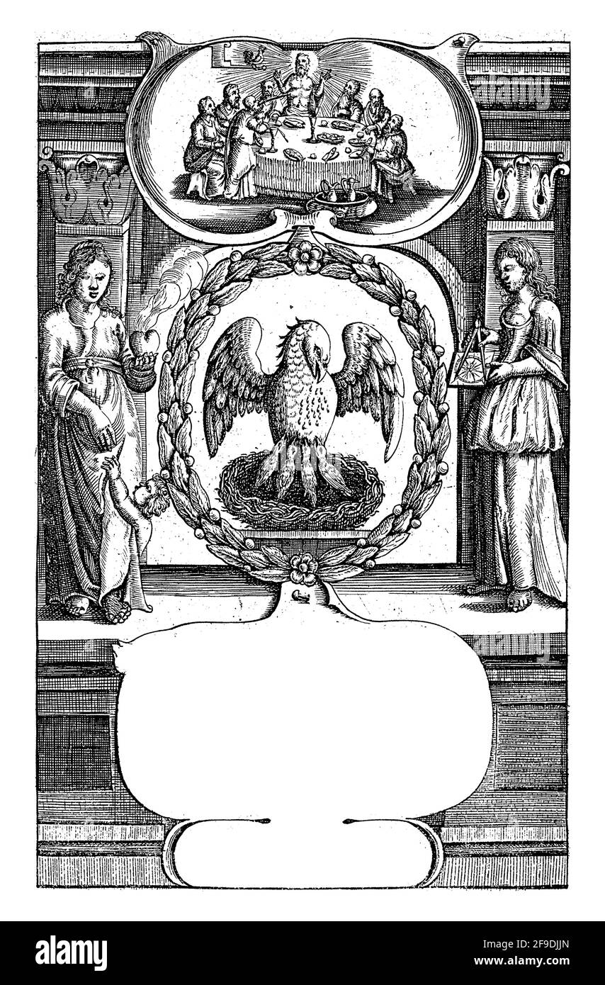 The symbol of the suffering Christ, the pelican feeding her young with ...