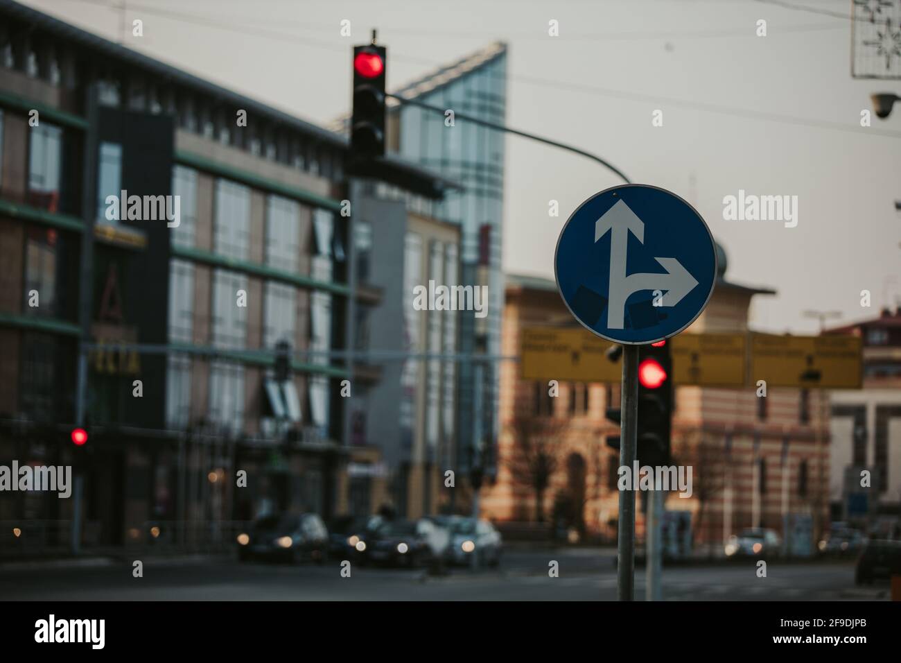 Straight and right road sign hi-res stock photography and images - Alamy