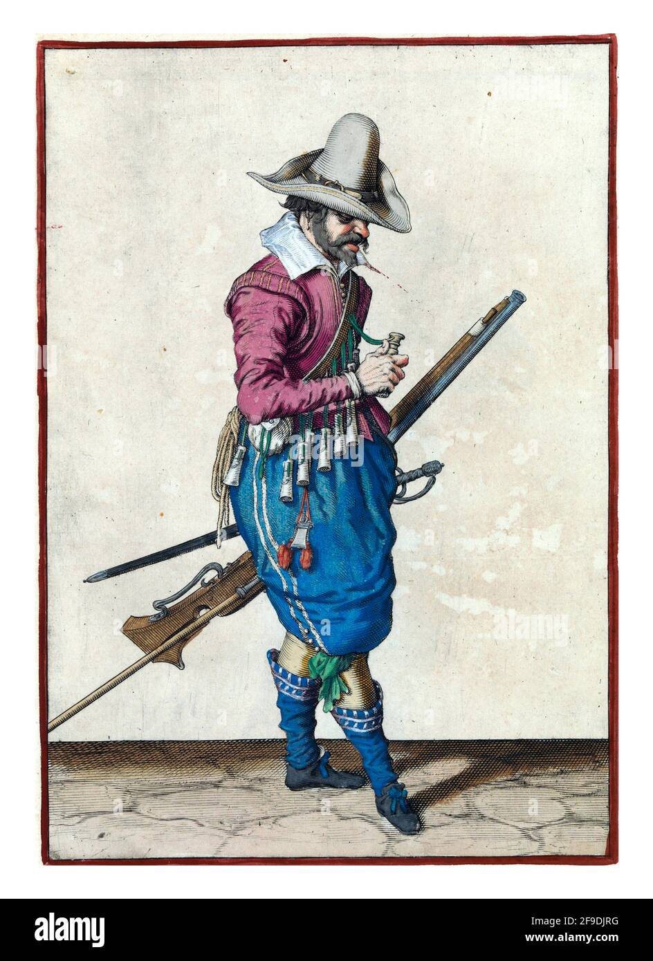 A soldier, full-length, to the right, holding a musket (a certain type ...