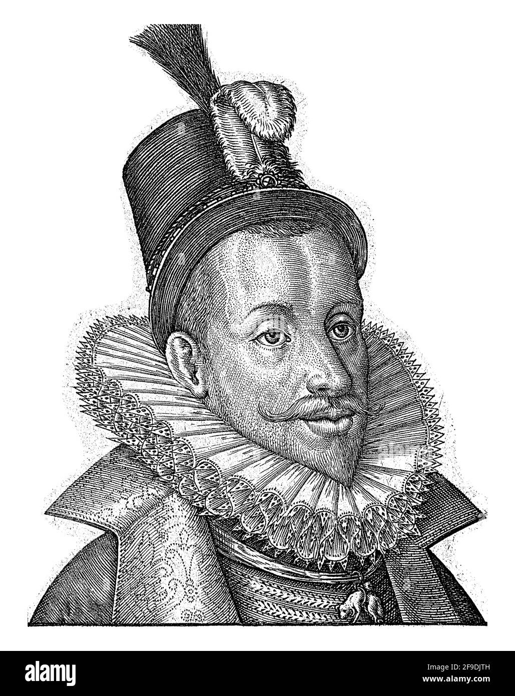 Portrait of Albrecht Archduke of Austria, in oval with edge lettering ...