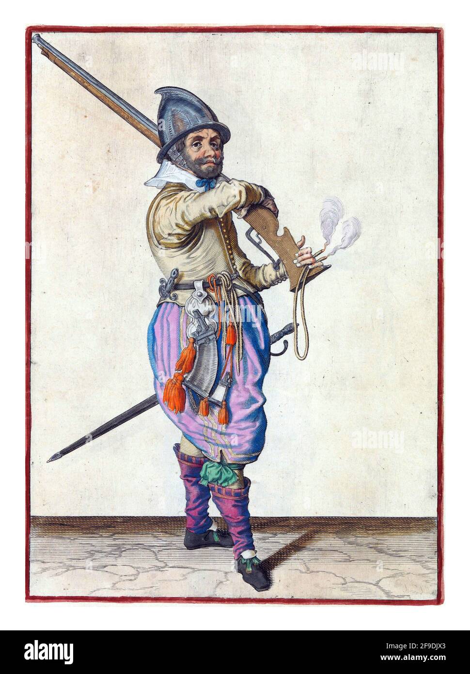 A soldier, full-length, to the right, taking a rudder (a type of ...