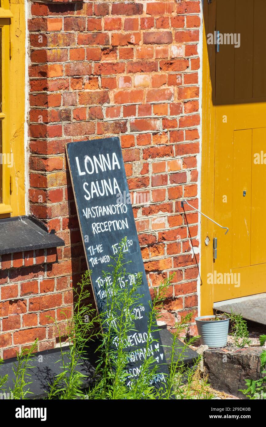Sauna in a red brick building on Lonna island in Helsinki Finland Stock ...