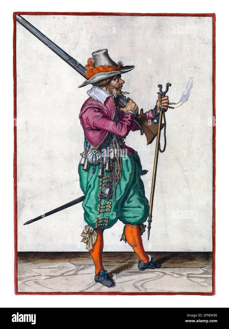 A soldier, full-length, to the right, placing a musket (a certain type ...