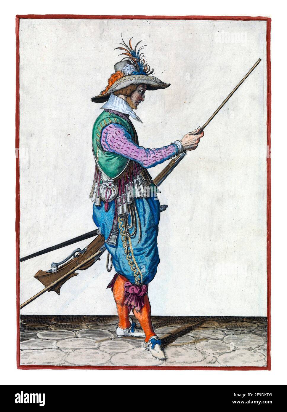 A soldier, full-length, to the right, holding a musket (a certain type ...